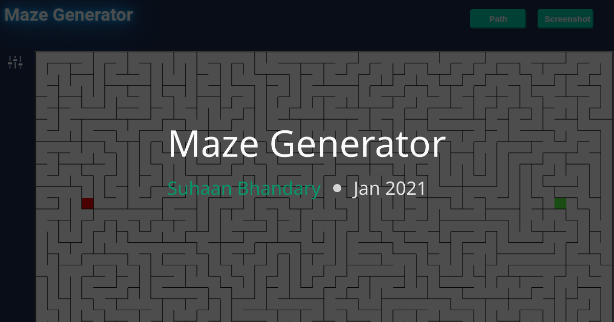 Maze Generator Project | Suhaan Bhandary